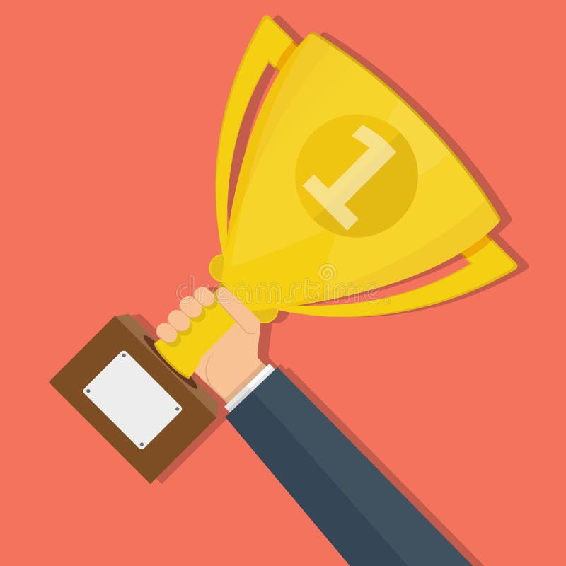 Hand Holding Trophy Stock Vector Illustration Of Achieve 63583515