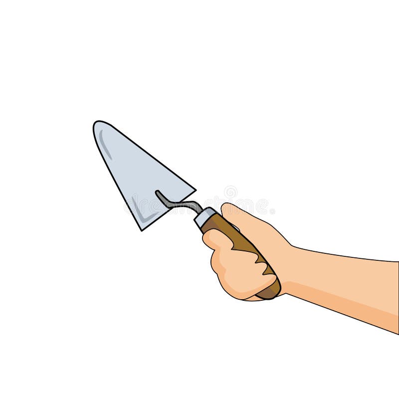 Hand Holding Trowel Stock Illustrations – 396 Hand Holding Trowel Stock ...