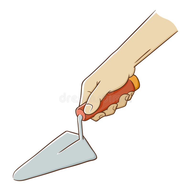 Hand Holding a Trowel stock vector. Illustration of finger - 66742706
