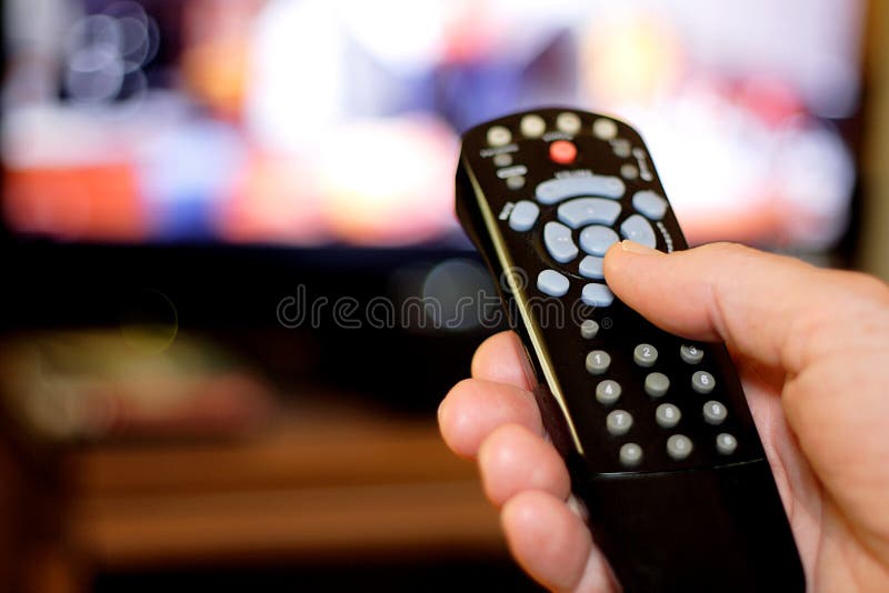 Hand Holding Tv Remote Control Stock Image - Image of focus, remote ...