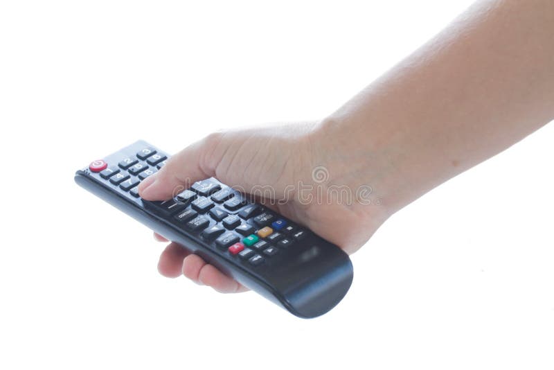 Hand Holding TV Remote Control Stock Photo - Image of electronic ...