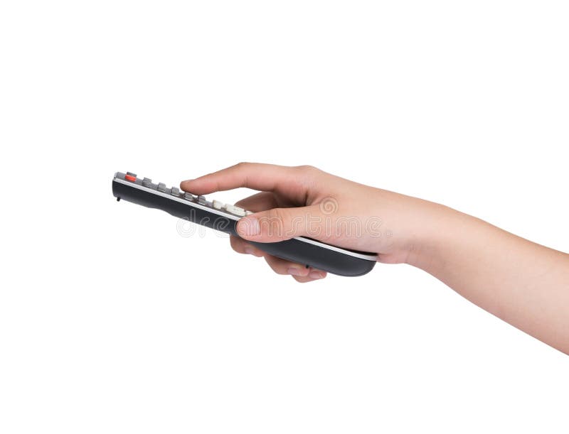 Hand Holding Tv Remote Control Isolated on White Stock Image - Image of ...