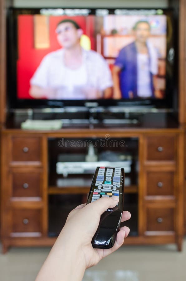 Hand Holding TV Remote Control Editorial Photo - Image of connection ...