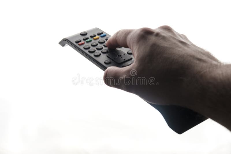 Hand Holding Tv Remote Isolated on White Background Stock Image - Image ...