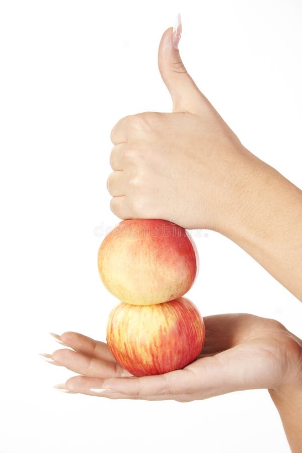 Hand Holding Two Apples Showing Ok Sign Stock Photos - Free & Royalty ...