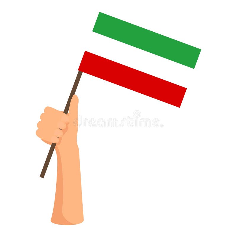 Hand Holding Two Signal Flags on White Background Stock Vector ...