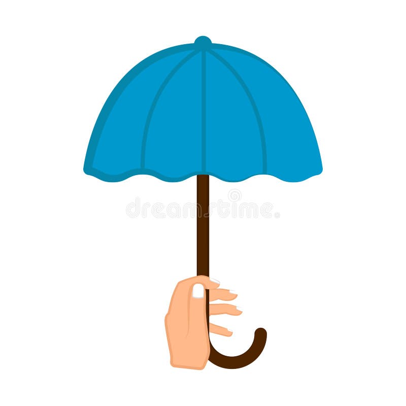 Hand holding an umbrella stock vector. Illustration of person - 132797836