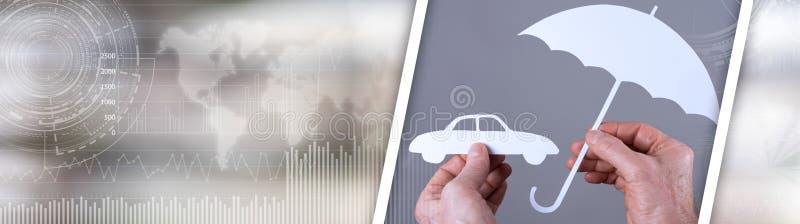 Concept of Car Coverage; Panoramic Banner Stock Photo - Image of ...