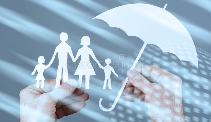Family Protection Coverage Concept with Light Effect Stock Photo ...