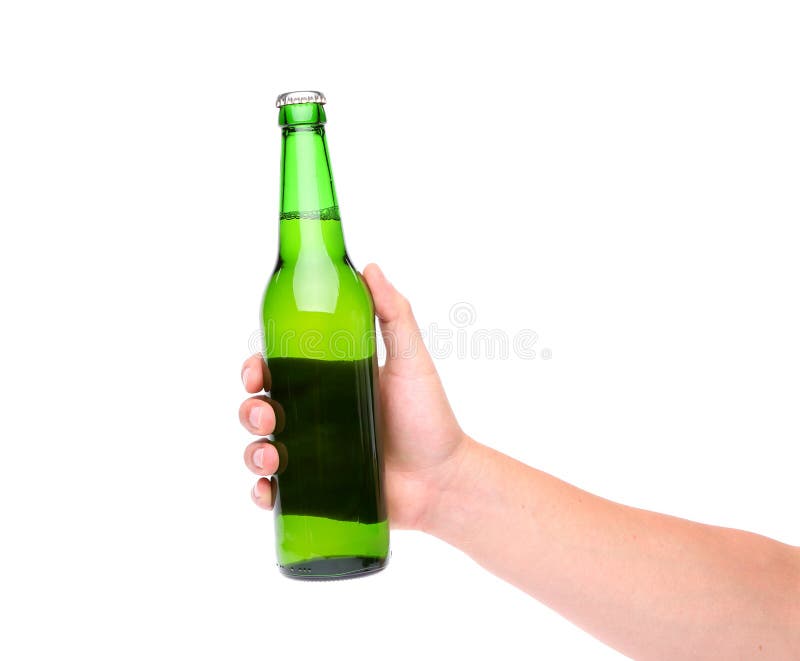 A Hand Holding Up a Green Beer Bottle Stock Photo - Image of objects ...