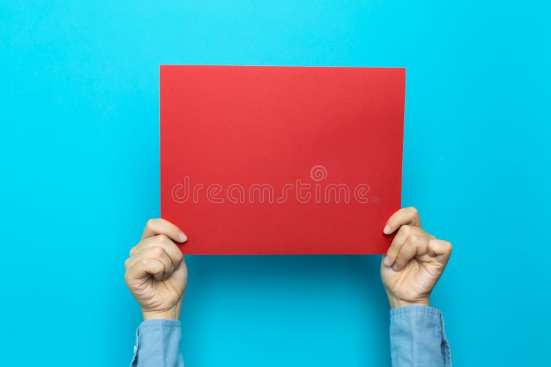 Hand Holding Up a Note Card Stock Photo - Image of business, background ...
