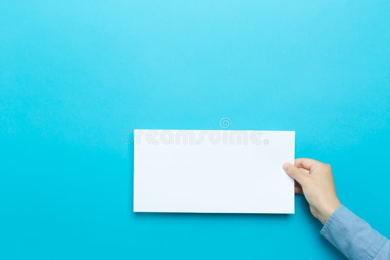 Hand Holding Up a Note Card Stock Photo - Image of business, paper ...