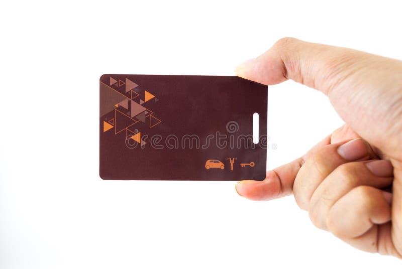 Hand Holding Up Security Clearance Key Card Stock Photo - Image of code ...