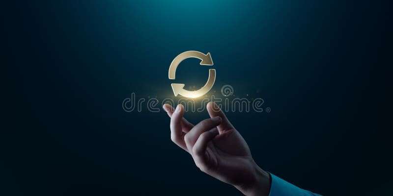 Hand Holding Update Icon Symbol Software Upgrade Progress Stock Photos ...