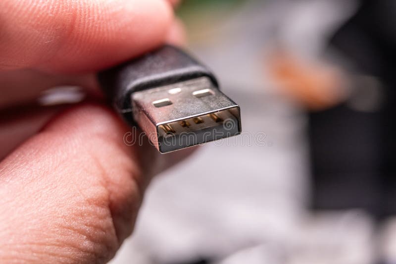 Hand Holding a USB-a Cable.. Stock Image - Image of hand, long: 320098291
