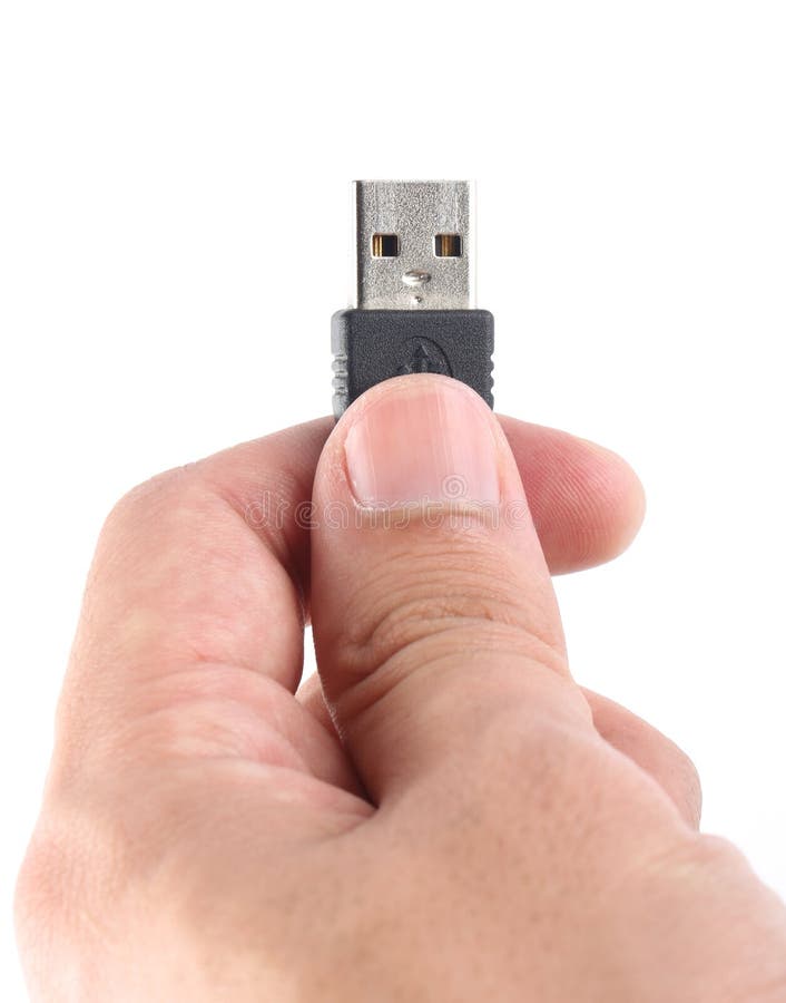 Hand Holding USB Cable stock image. Image of internet - 71388027