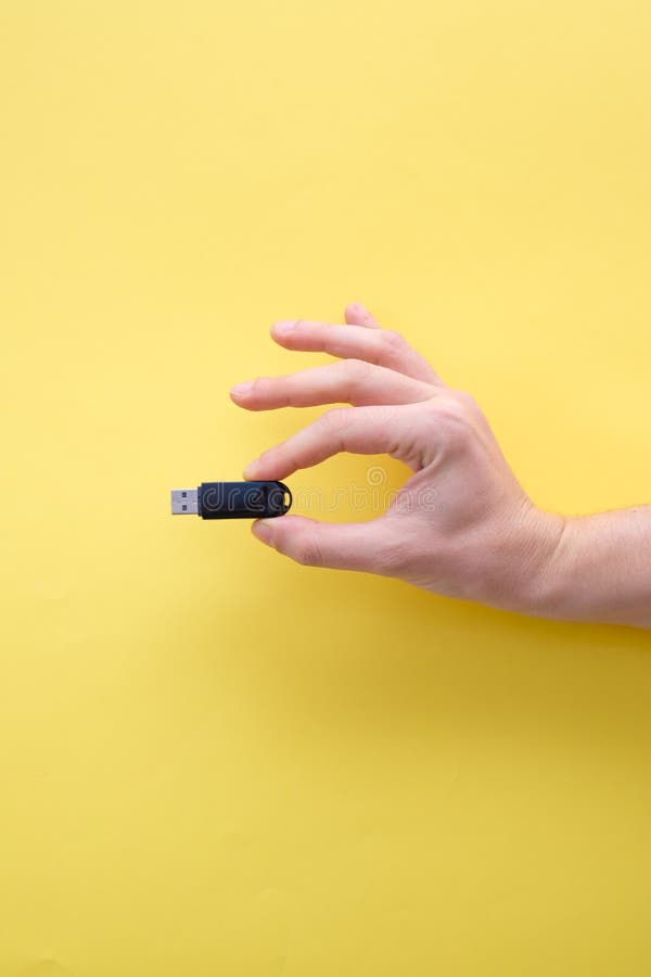 Usb Memory Flash Drive on Yellow Background Stock Photo - Image of ...