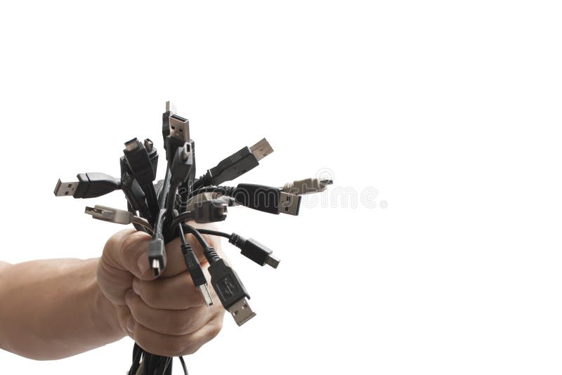 Hand holding usb plugs stock photo. Image of white, input - 135999610