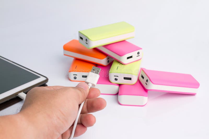 Hand Holding USB Port for Power Banks Stock Photo - Image of hand ...