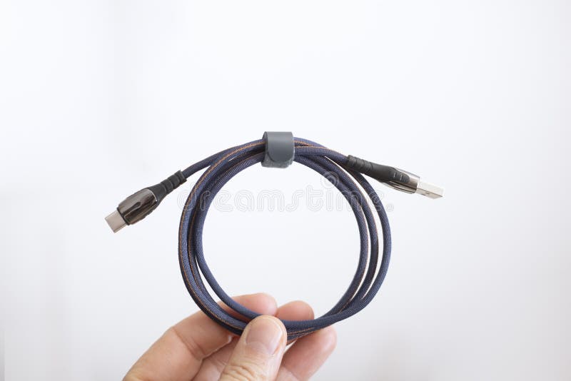 Hand Holding a Usb Type C Cable To Show Close Up. Stock Photo - Image ...