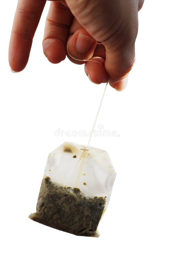 Hand Holding a Used Teabag stock image. Image of isolated - 3821873