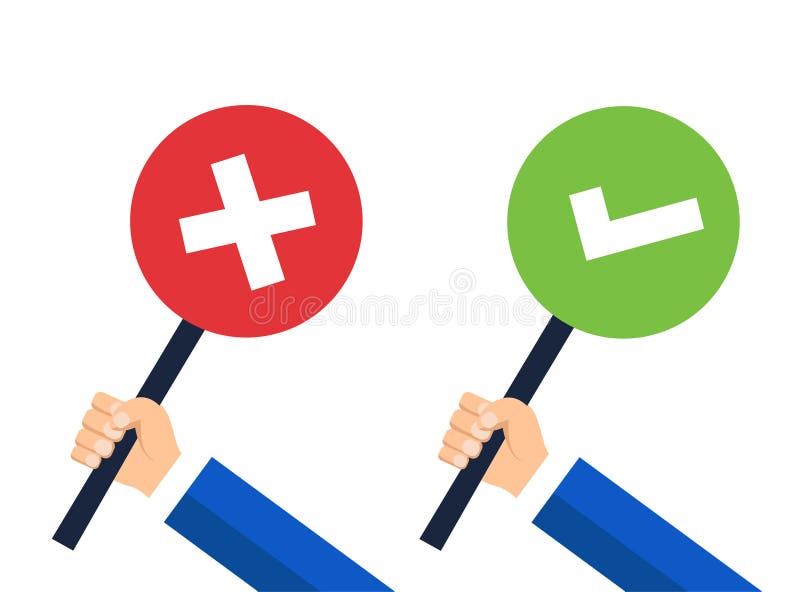 Hand Holding Vector Check Mark Icons Stock Vector - Illustration of ...