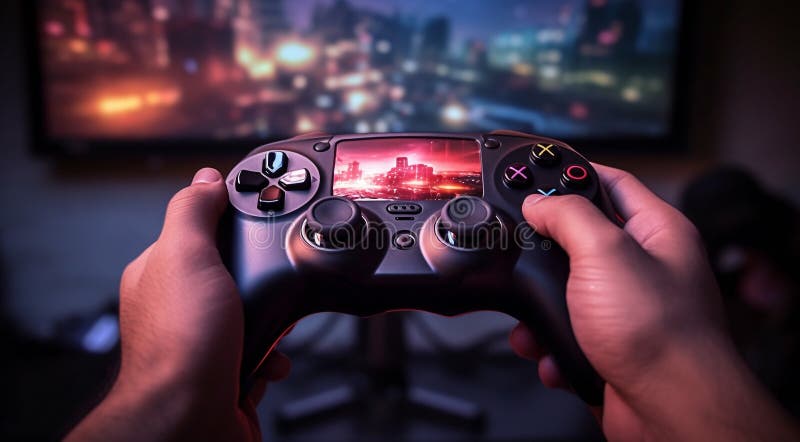 Hand Holding Video Controller, Close-up of Hand Holding Gamepad, Gamer ...