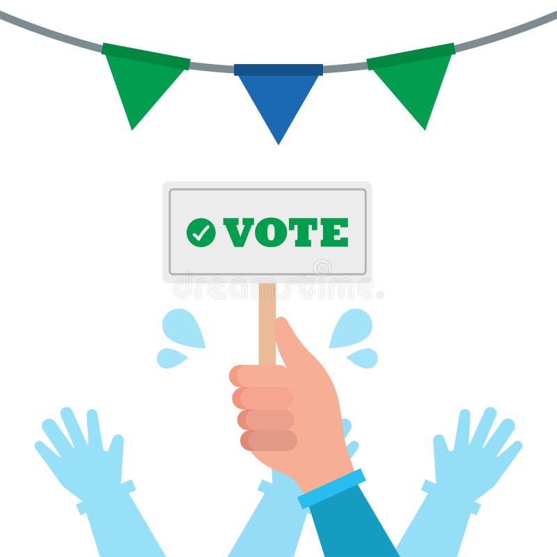 Hand Holding a Vote Poster Election Day Vector Stock Vector ...
