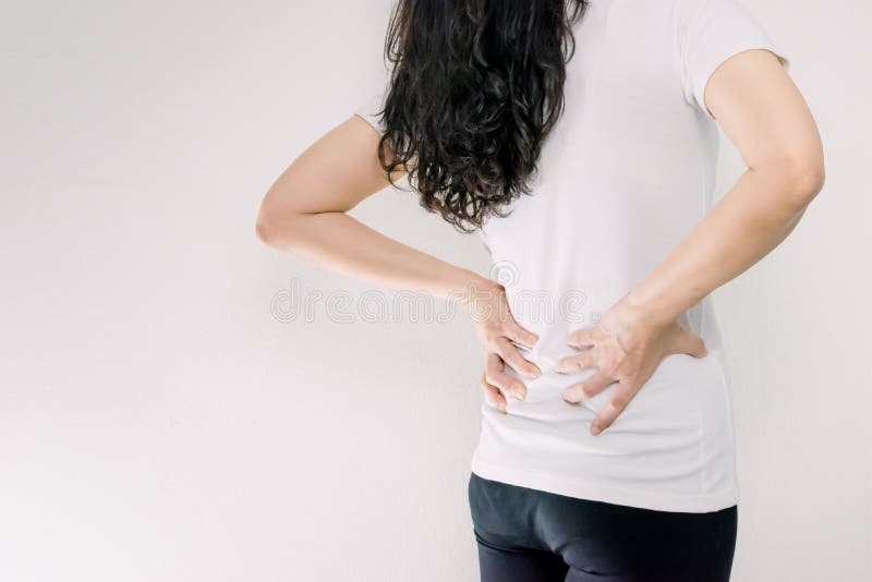 Hand Holding the Waist Behind the Low Back Pain Stock Photo - Image of ...