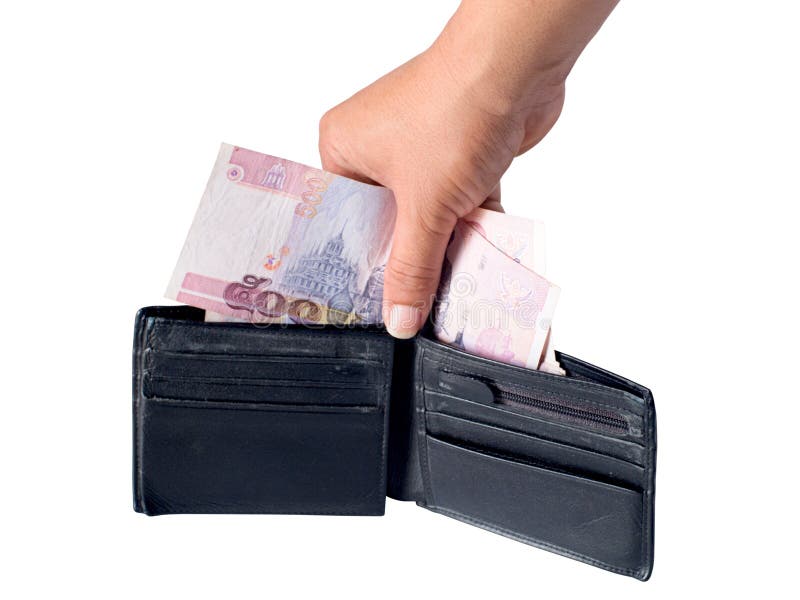 Hand holding wallet stock image. Image of hand, isolated - 58721315