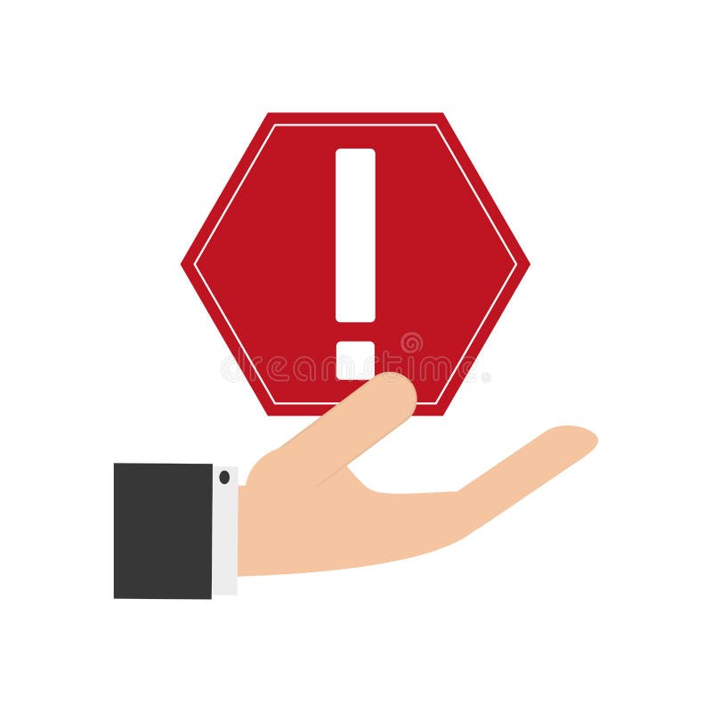 Hand Holding Warning Sign Icon Stock Vector - Illustration of fatal ...