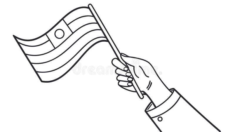 A Hand Holding and Waving a Blank Flag for Custom Messages Design ...