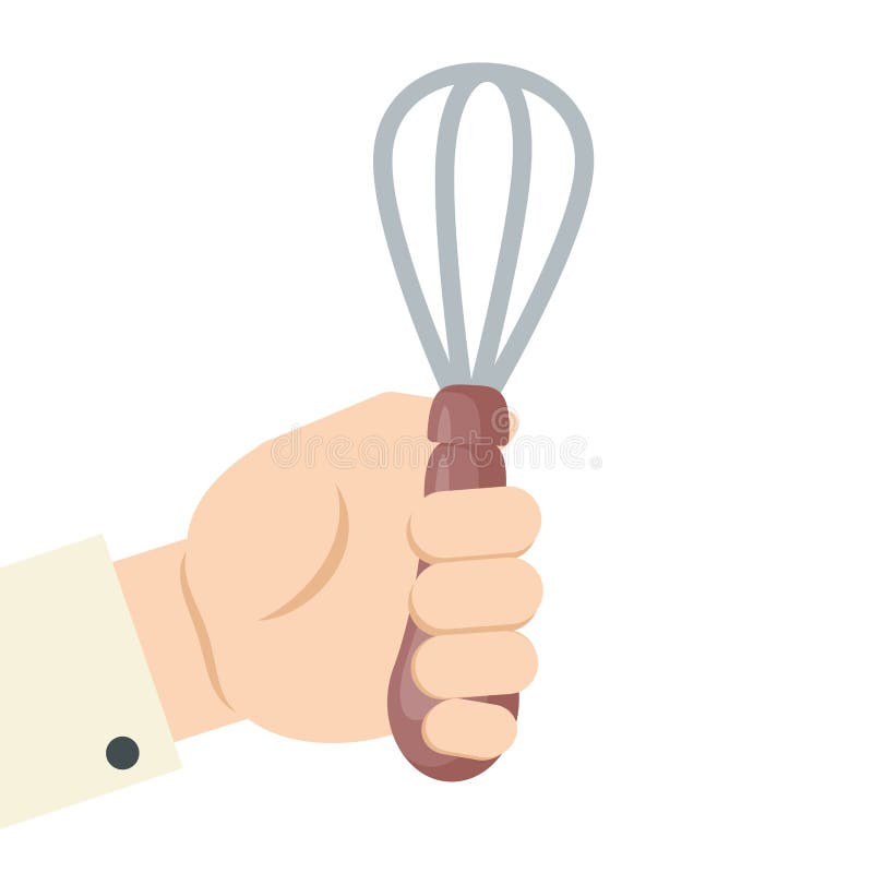 Hand Holding Whisk Kitchen Tool Stock Illustration - Illustration of ...