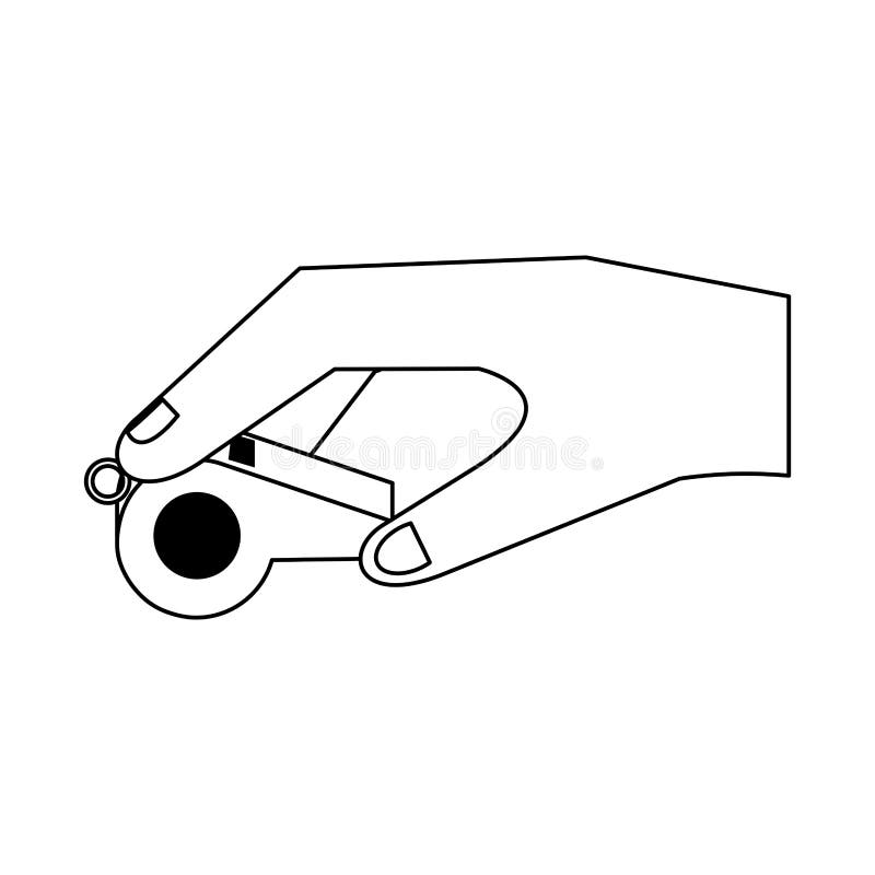 Hand holding whistle stock vector. Illustration of symbol - 109965157