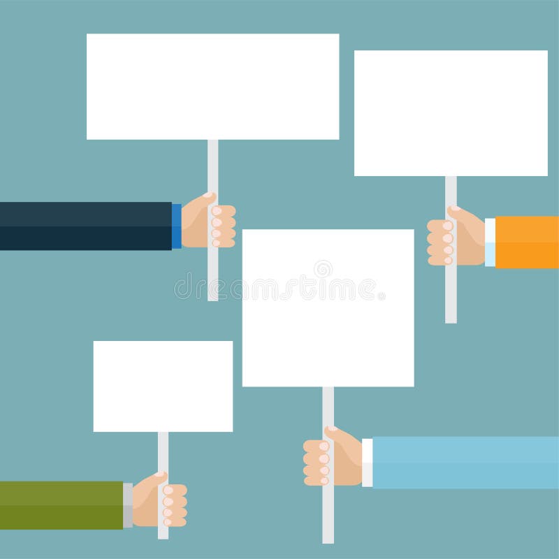 Hand Holding White Blank Banner Stock Vector - Illustration of ...