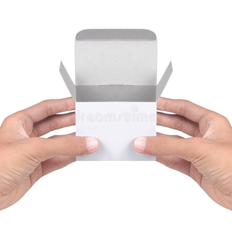Hand Holding White Cardboard Stock Image - Image of carton, carry: 17165287