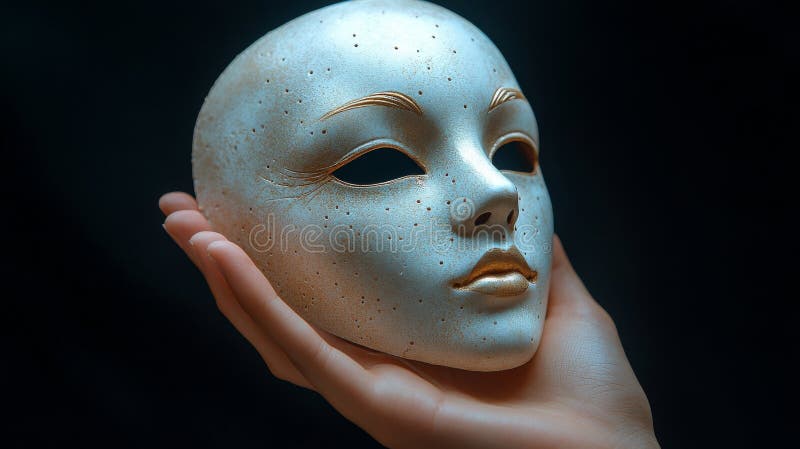 Hand Holding a White Ceramic Mask, Mysterious Concept Stock Photo ...
