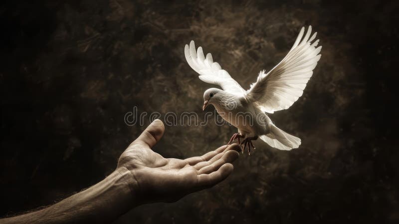 A Hand Holding a White Dove, White Dove Release, Concept of Peace and ...