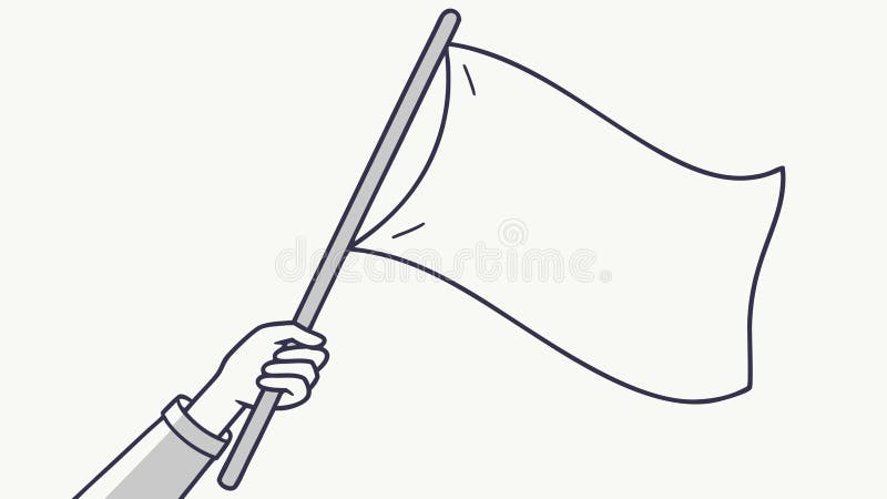 Hand Holding White Flag Illustration, Vector Design Generative AI Stock ...