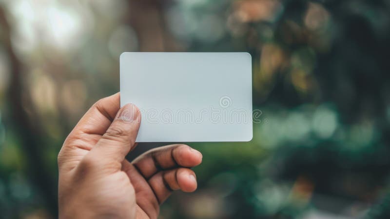 Hand Holding White Rectangular Card with Space for Text Stock Photo ...