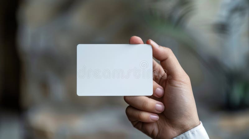 Hand Holding White Rectangular Card with Space for Text Stock Photo ...
