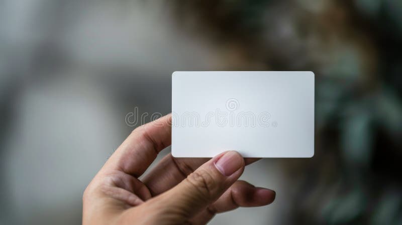 Hand Holding White Rectangular Card with Space for Text Stock Image ...