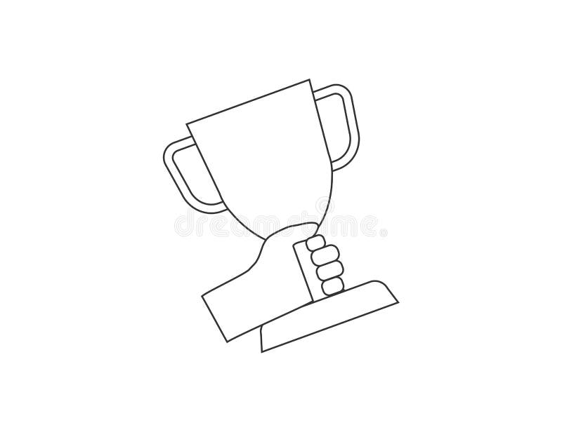 Hand Holding Winner Cup Icon. Vector Illustration. Stock Vector ...