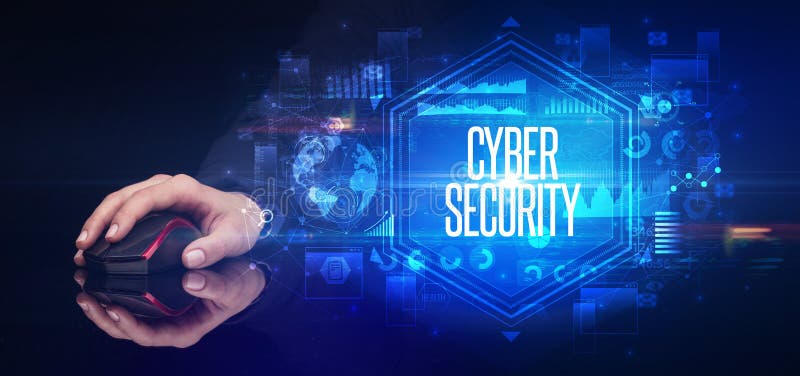 Hand Holding Wireless Peripheral, Cyber Security Concept Stock Image ...