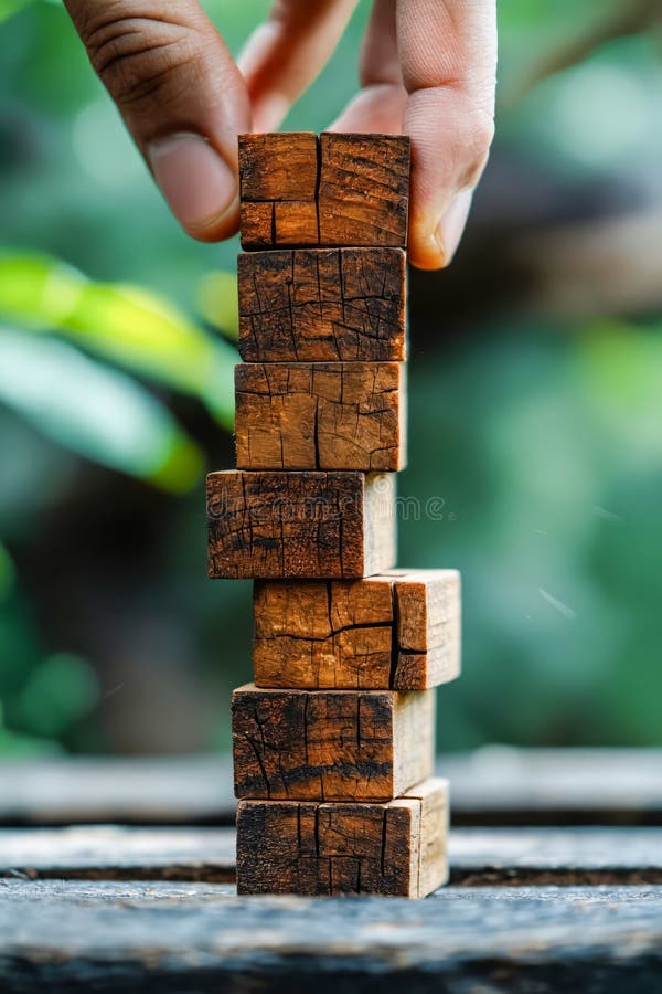 Hand Holding Wooden Block. Generative AI Stock Image - Image of ready ... Hand Holding Wooden Block. Generative AI Stock Image - Image of ready ...