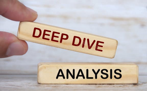 Hand Holding Wooden Blocks with Text - Deep Dive Analysis. Stock Photo ...