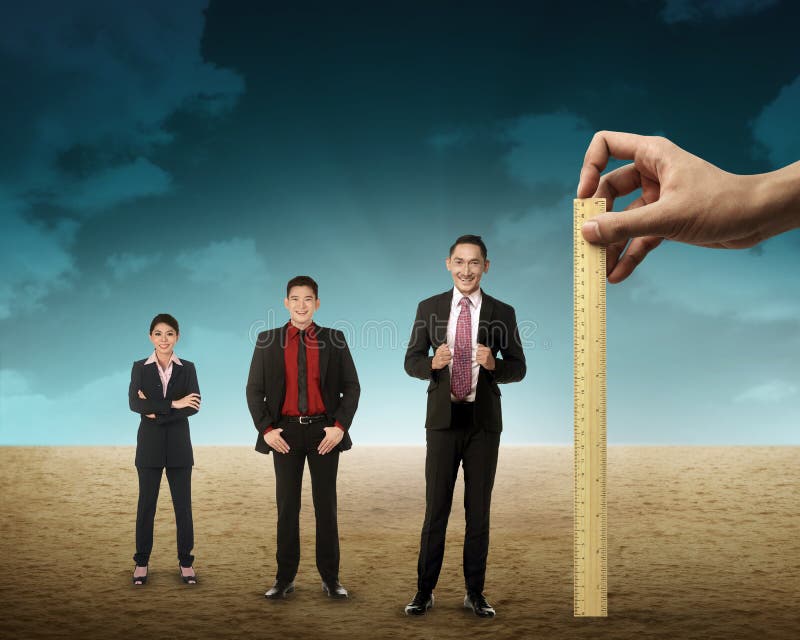 Hand Holding Wooden Ruler, Mesuring Employee Performance Stock Image ...