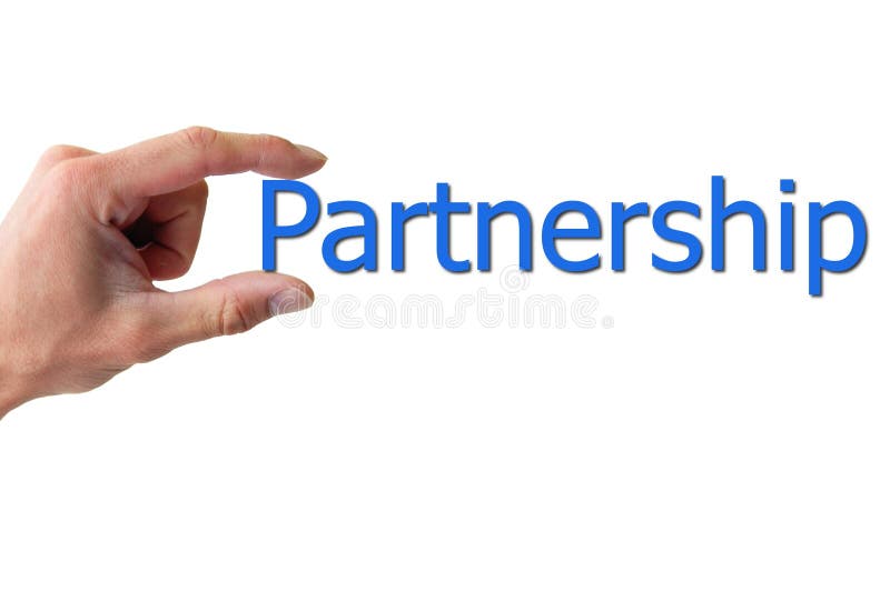 Hand Holding the Word Partnership Stock Image - Image of presentation ...