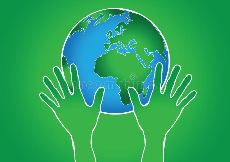Hand Holding World and Globe Hands Idea Stock Vector - Illustration of ...