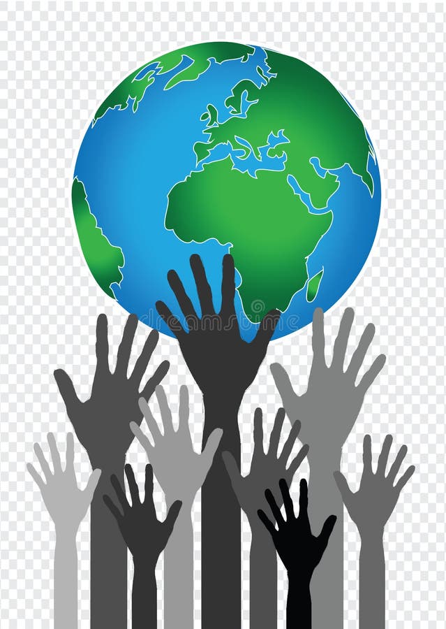 Hand Holding World and Globe Hands Idea Stock Vector - Illustration of ...